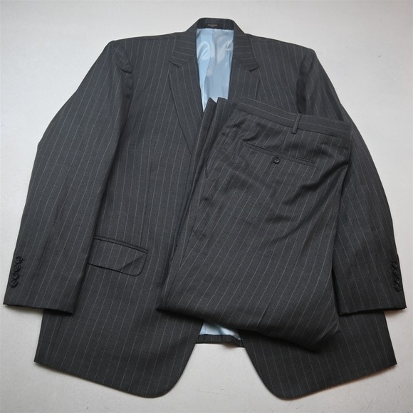 Marzoni | Suits & Blazers | Marzoni 48r 42x3 Gray Striped Superfine ...